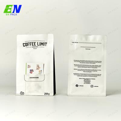 China Freundlicher Matte Kraft Coffee Card Bag flacher unterer Beutel Eco mit Reißverschluss zu verkaufen