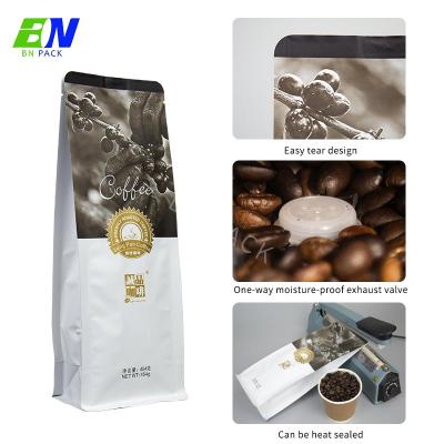 China Malote do café do produto comestível que empacota o malote inferior liso com válvula à venda