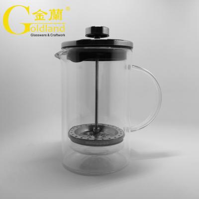 China Double Walled French Presses Glass Coffee Maker,  glass Coffee and Teapot handled teapot glasses for sale