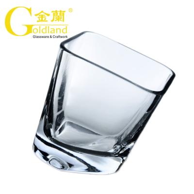 China Hand-Blown Shake Rocking 200ml Whiskey Glass Cup for Bar thick base whiskey glasses for sale
