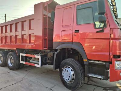 중국 중고 시노트럭 HOWO 6*4 덤프 트럭 10 타이어 에미션 유로 3/4/5 적색 판매용