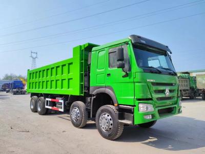 중국 시노트룩 HOWO 8*4 덤프 트럭 375HP 녹색 색상 10500 x 2600m x 3400mm 판매용