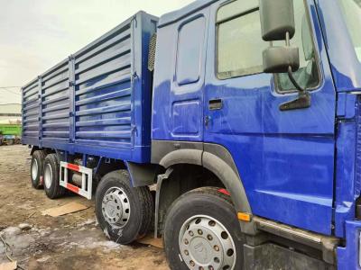 China Sinotruck HOWO Azul 8*4 Box Truck 10 pneus caminhão de segunda mão com 6×4 rodas motrizes à venda
