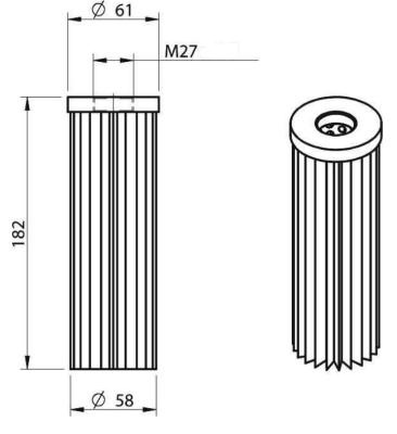 China Replacment 114056 Piab Pleated Cartridge Filter Element For Vacuum Conveyors Polyester PTFE Material for sale