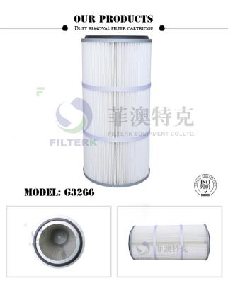 China Pleated Folding Industrial Extractor Filters , 324 * 213 * 660mm Dust Filter Cartridge for sale