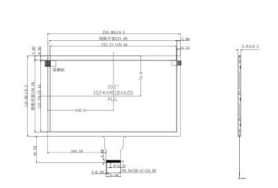 China 10.1 inch LCD-paneel met een resolutie van 1024x600 voor professionele toepassingen Helderheid 500 nits Te koop