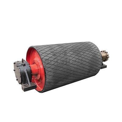 China Customizable strength steel conveyor head pulley delivers superior wear resistance and durability for heavy-duty material handling. for sale