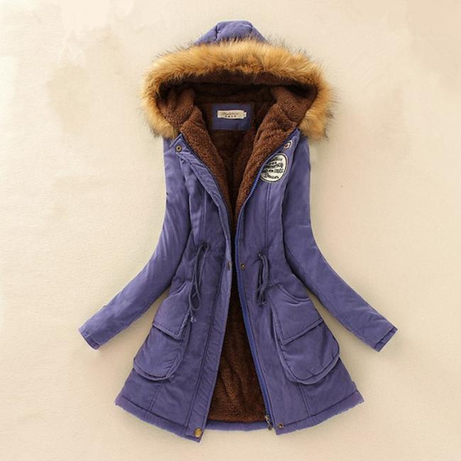 2019 casual thick winter Jacket women parka jacket with warm wool lining fur collar