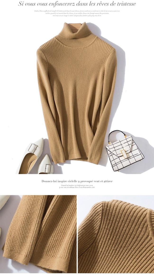Custom Women knit sweater turtleneck women cashmere sweater pullover sweater