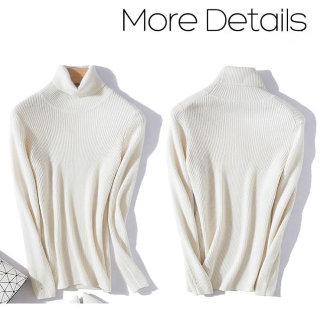 Custom Women knit sweater turtleneck women cashmere sweater pullover sweater