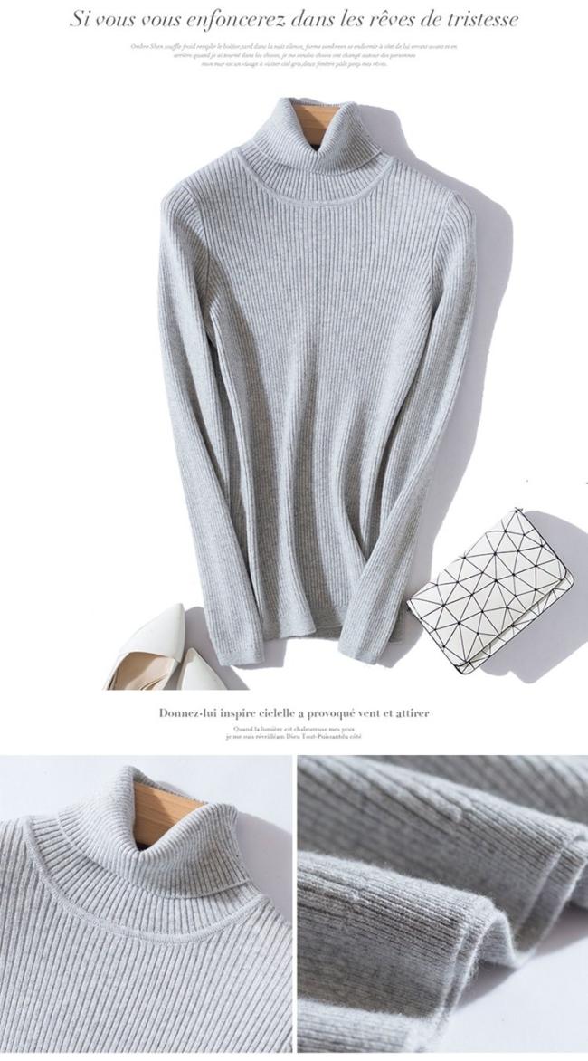 Custom Women knit sweater turtleneck women cashmere sweater pullover sweater