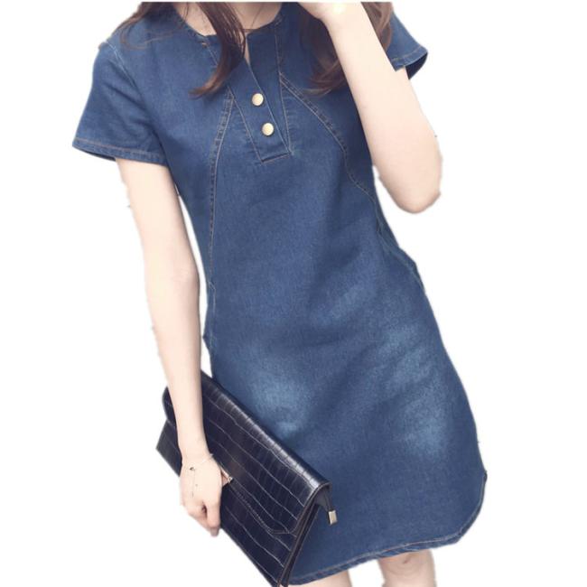 Factory direct casual dresses women dresses plus size denim dresses