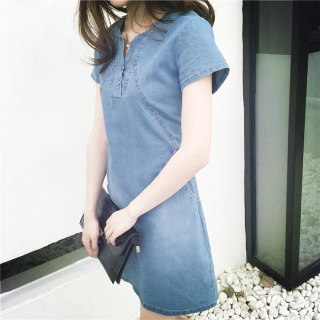 Factory direct casual dresses women dresses plus size denim dresses