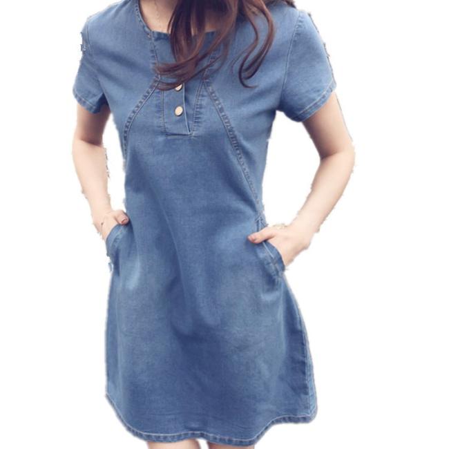 Factory direct casual dresses women dresses plus size denim dresses