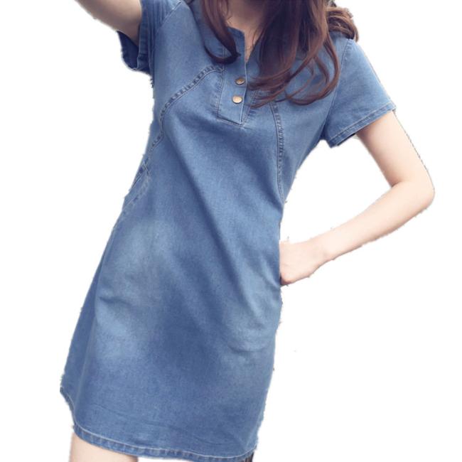 Factory direct casual dresses women dresses plus size denim dresses