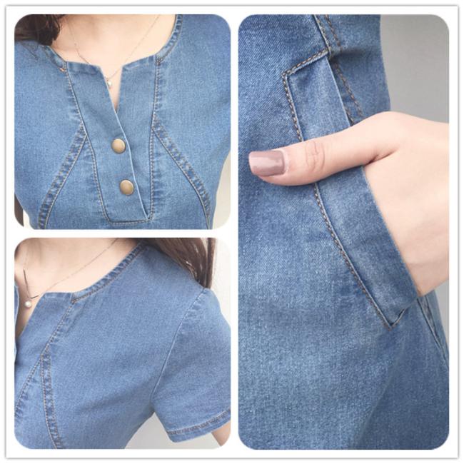 Factory direct casual dresses women dresses plus size denim dresses
