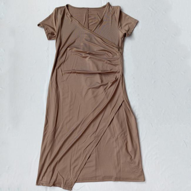 wholesale casual dress office pencil dress plus size bodycon pleated dress