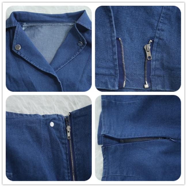 Fashion style sexy denim jean skirt with top set two pieces set casual jean skirt