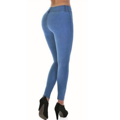 Cina Color Fade Proof di buona qualità Giants a fascia alta Stretching Solid Woman Skinny Pencil Jeans in vendita
