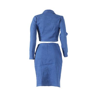 Κίνα Μοντέλα στυλ plus size σέξι τζιν φούστα με πάνω σετ δύο κομματιών σετ φούστα χαλαρό προς πώληση