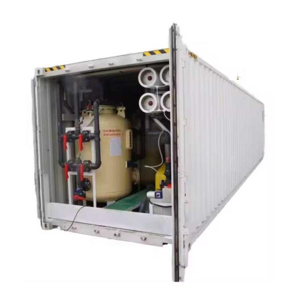 Quality UPVC SS Desalination Reverse Osmosis Equipment For Drinking Water Container Moveable Salt Water Purification Plant for sale
