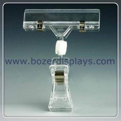 China POP Rotating Sign Clip - Clear Plastic - 4" Sign Clip for sale
