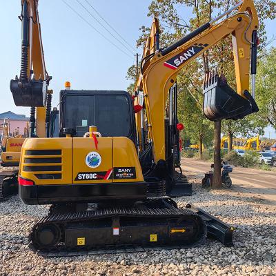 China Mini Sany SY60 Used Mini Excavator Hydraulic Crawler Equipment Trader 6T for sale