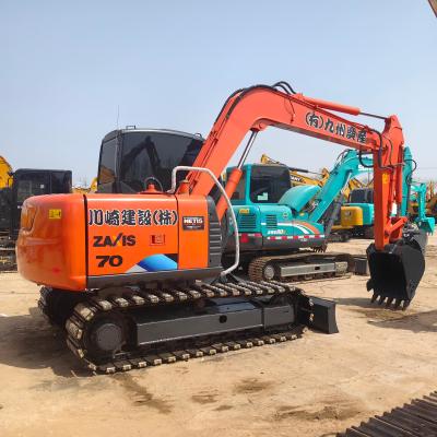 China Good Condition Used Hitachi ZX70 Mini Excavator 7 Ton Machine With Rubber Block for sale