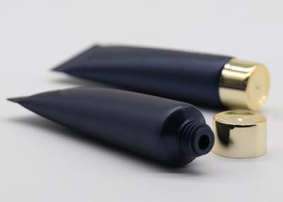 Cina Tubi cosmetici biodegradabili di superficie neri 100ml con il coperchio a vite dorato in vendita