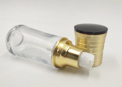 China 30ml Transparent Glass Cosmetic Bottles Portable Macrame Golden Design for sale