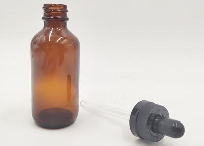 中国 香水の包装のために携帯用50ml点滴器のこはく色のガラス化粧品のびん 販売のため