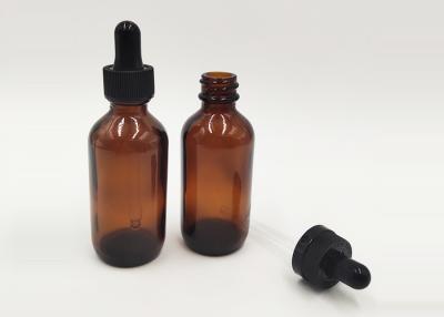 中国 香水の包装のために携帯用50ml点滴器のこはく色のガラス化粧品のびん 販売のため
