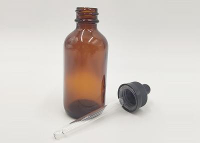 中国 香水の包装のために携帯用50ml点滴器のこはく色のガラス化粧品のびん 販売のため