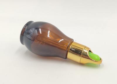 Cina bottiglie cosmetiche di vetro di colore ambrato 30ml con il cappuccio dorato per olio essenziale in vendita