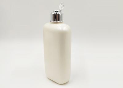 中国 銀製の帽子の空のプラスチック シャンプーのびんは、プラスチック化粧品350ml平たい箱をびん詰めにします 販売のため