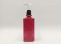 China Red 500ml Square PET Bottle for Shampoo Shower Gel Packaging Customizable for sale