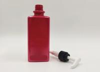 China Red 500ml Square PET Bottle for Shampoo Shower Gel Packaging Customizable for sale