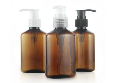 Cina Bottiglia quadrata ambrata dell'animale domestico di Brown 125ml con la pompa della pulitrice in vendita