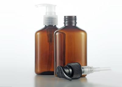 中国 ブラウン125ml洗剤ポンプを搭載するこはく色の正方形ペットびん 販売のため