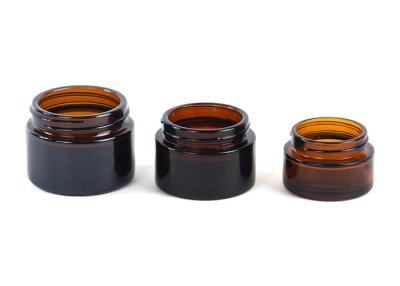 Cina Barattolo crema cosmetico di vetro ambrato di 15ml 50ml con il coperchio a vite in vendita