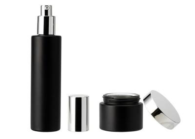 China Ronde Zwarte het Glas Kosmetische Flessen van Matte Frosted 50ml Te koop