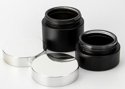 China Ronde Zwarte het Glas Kosmetische Flessen van Matte Frosted 50ml Te koop
