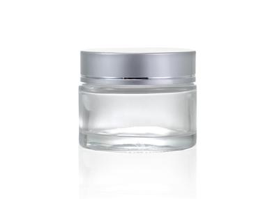 Cina Chiaro barattolo crema cosmetico di vetro di 20ml 50ml con il cappuccio d'argento in vendita