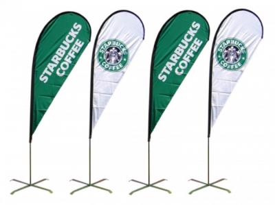 China Arco azul y blanco impreso aduana de las banderas de la bandera de la publicidad para el SGS del CE de Starbucks en venta