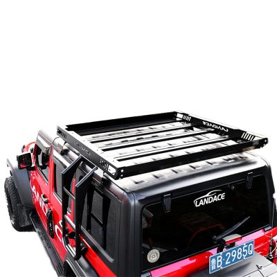 Cina Landace Roof Car Cargo Carrier Alumini Roof Basket Rack Con Scala laterale in vendita