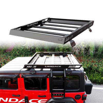 Cina Landace Roof Car Cargo Carrier Alumini Roof Basket Rack Con Scala laterale in vendita