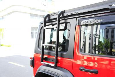 Cina Jeep Wrangler JL JK Scala a tre gradini con portapiatti sul tetto, montaggio laterale e finitura rivestita in polvere in vendita