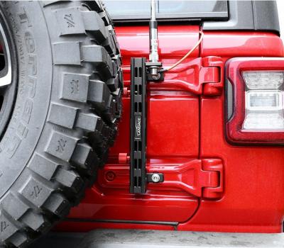 China 323X78X86mm Hard geanodiseerd staartpoort vlaggenstangbeugel voor Jeep Wrangler multifunctie Te koop
