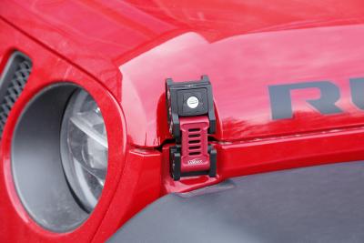 China Verbeter je Jeep Wrangler JK 07 off-road prestaties met Black Red Hood Lock Kit Te koop
