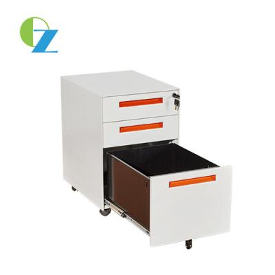 China Under the desk filing cabinet mobile cabinet metal mobile pedestal with 3 drawers for sale